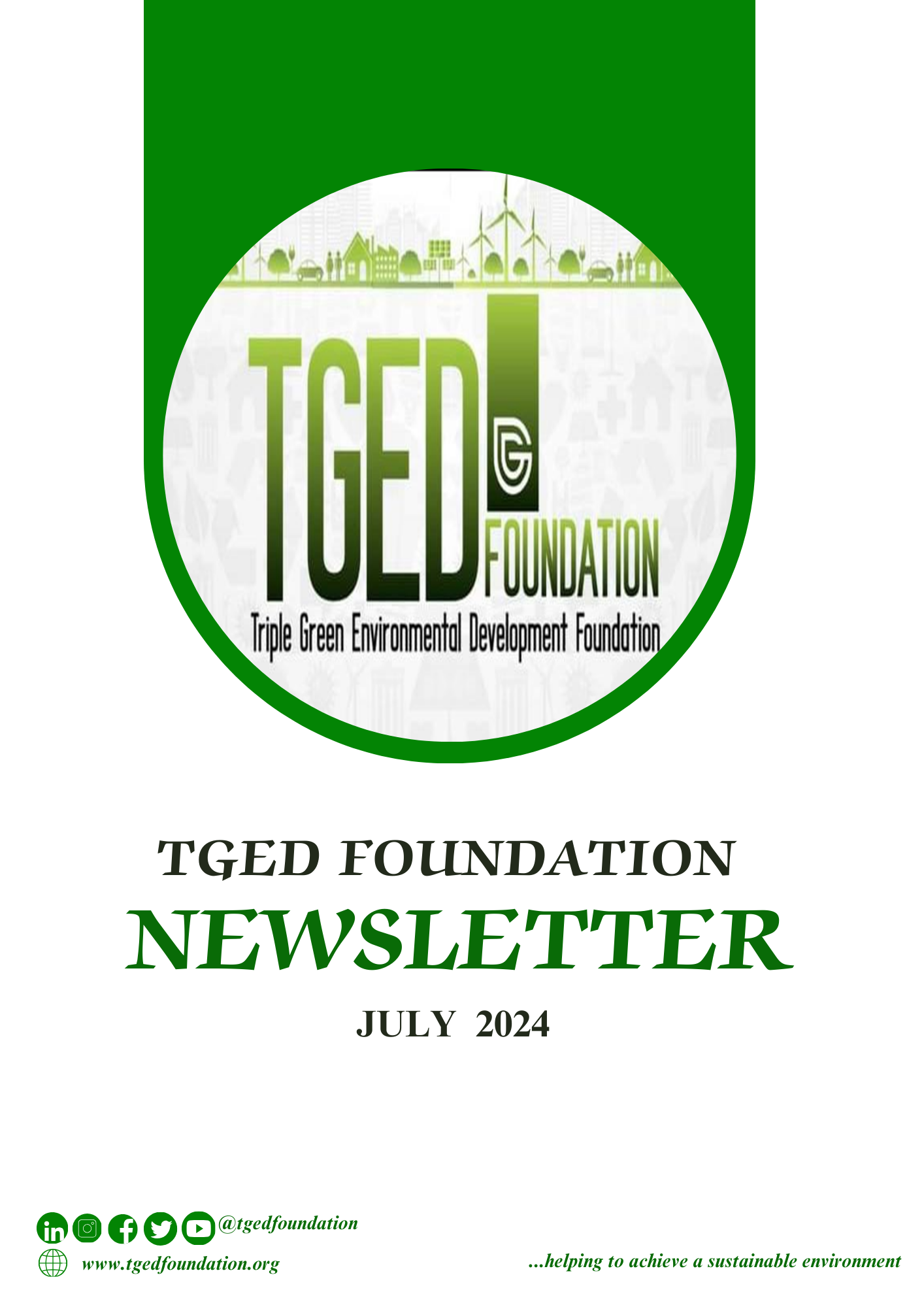 JULY NEWSLETTER!! – TGED Foundation – Environmental Health Organization ...