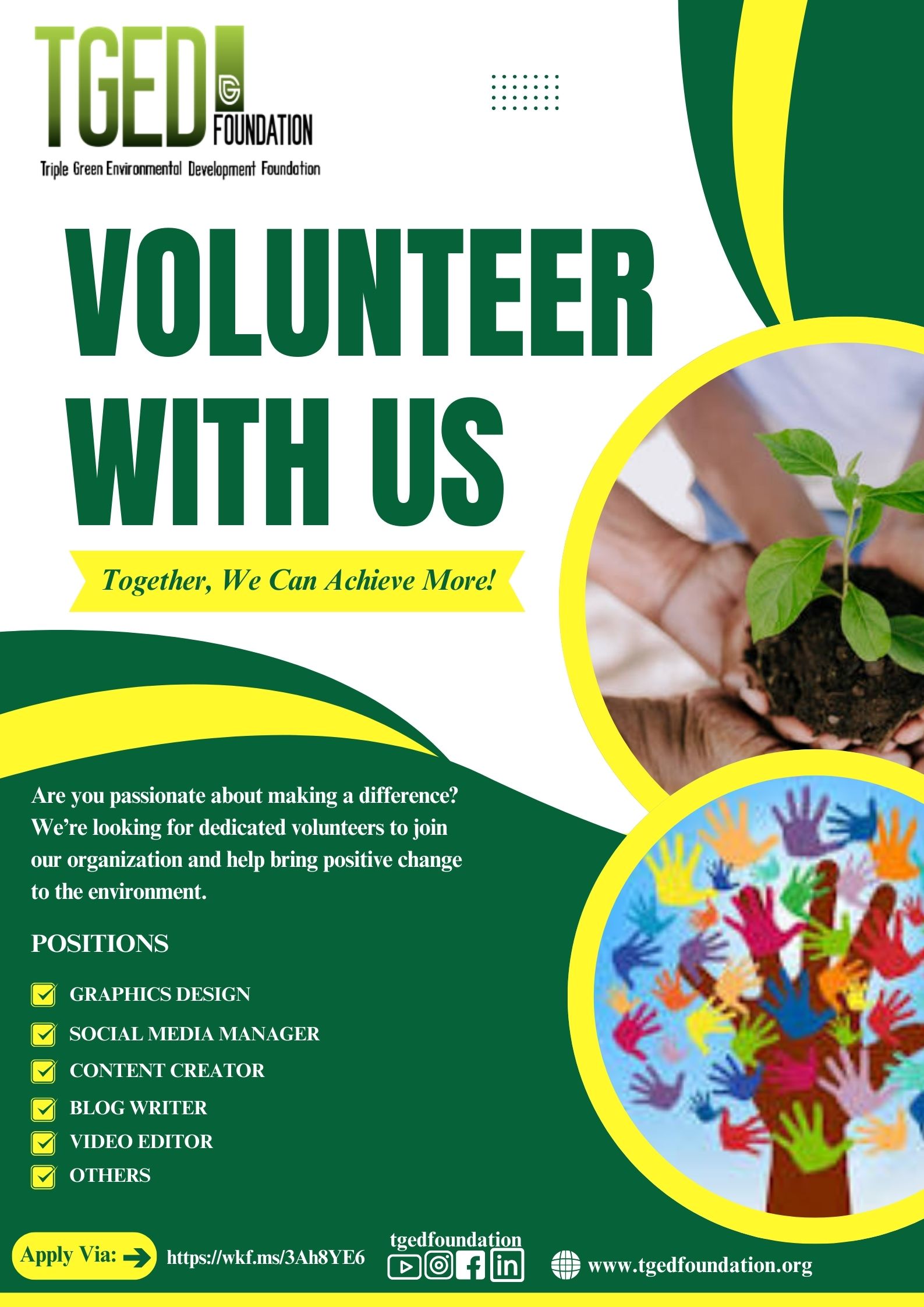 VOLUNTEER WITH US – TGED Foundation – Environmental Health Organization ...